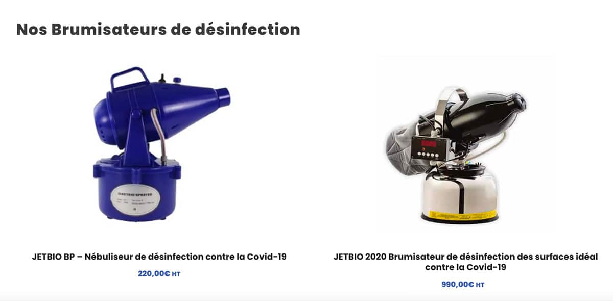 Nuestros nebulizadores de desinfección JetBio BP y JetBio2020